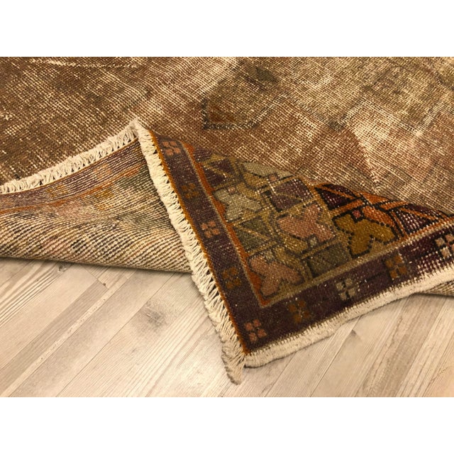 Vintage Tan Distressed Oushak Rug | Chairish