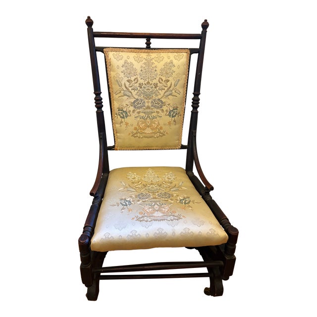 Early 1900s Antique Wood Platform Rocking Chair | Chairish