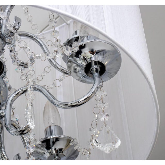 Hollywood Glam 10-Arm Chandelier With String Shade | Chairish
