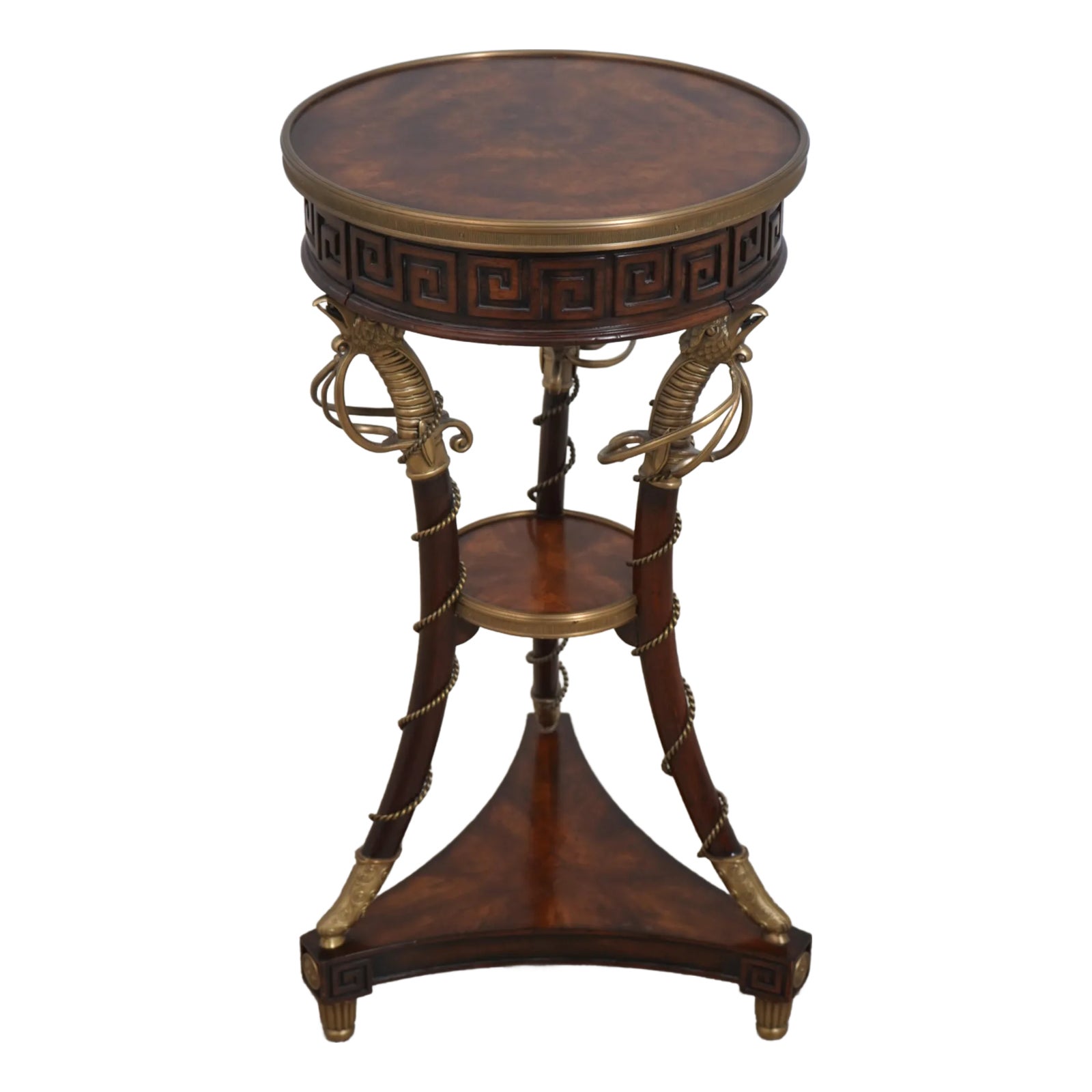 Theodore Alexander Mahogany Bronze Mounted Sword Table | Chairish