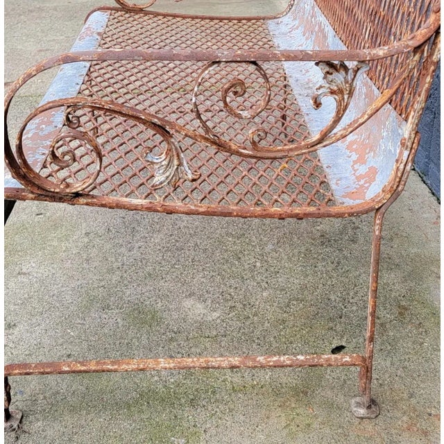 Iron Garden Bench With Folding Canopy / Umbrella | Chairish