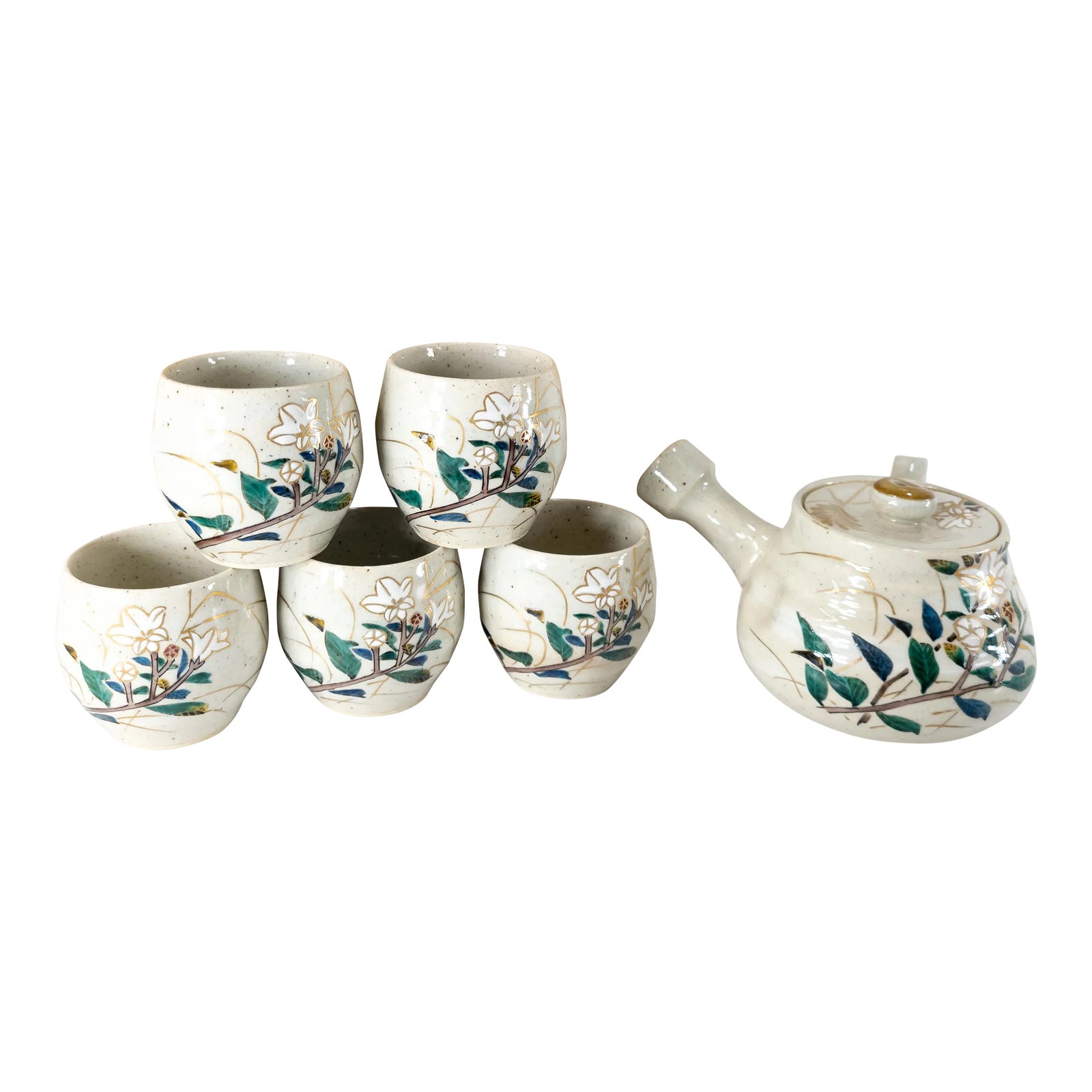 Mid 20th Century Japanese Kutani Tea Set by Fujita & Co. | Chairish