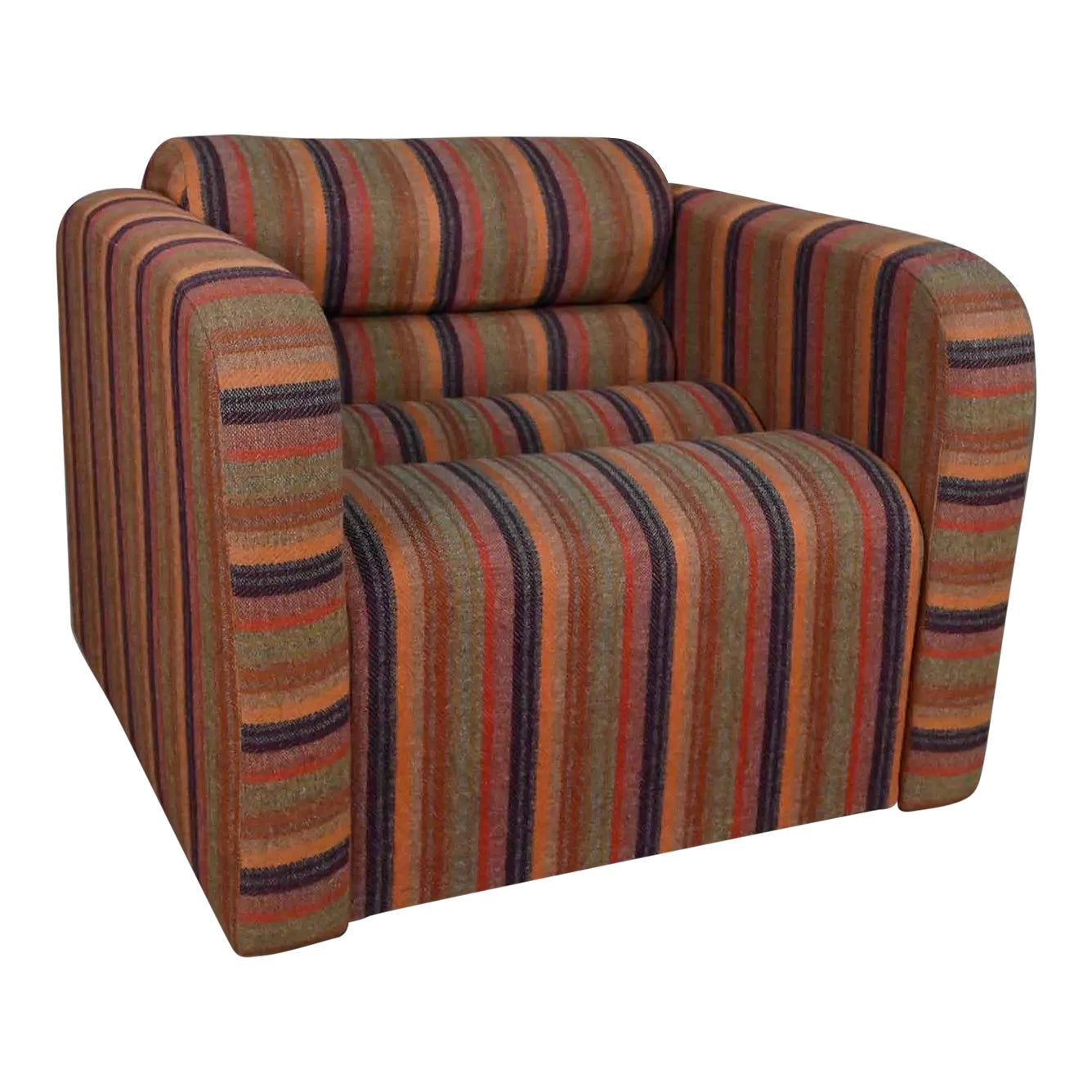 Vintage Mid-Century Modern to Post-Modern Purple Striped Multi-Piece ...