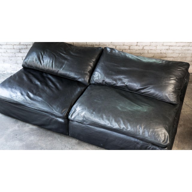 Restoration Hardware Cloud Modular Leather Luxe Armless Chairs - a Pair ...