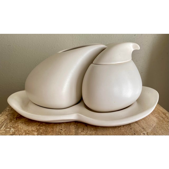 Peter Saenger Ceramics Modernist White Sugar / Creamer Nesting Set ...
