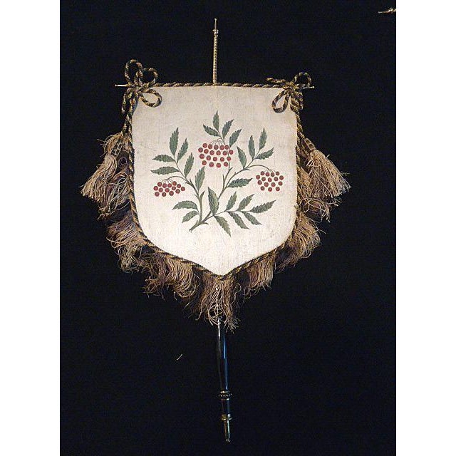 Antique Face Screens Silk With Fringe / Victorian Hand Painted Pair ...