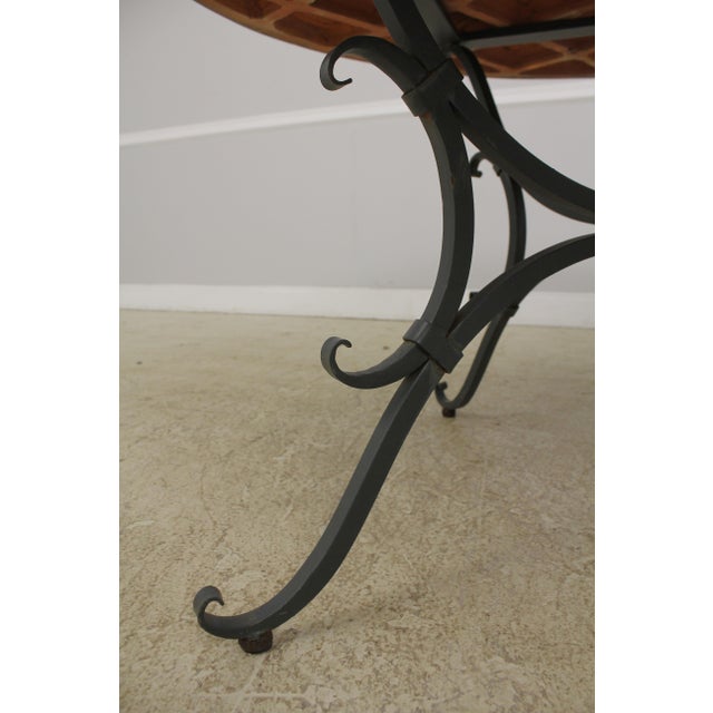 Italian Terracotta Top Iron Base Garden Dining Table | Chairish