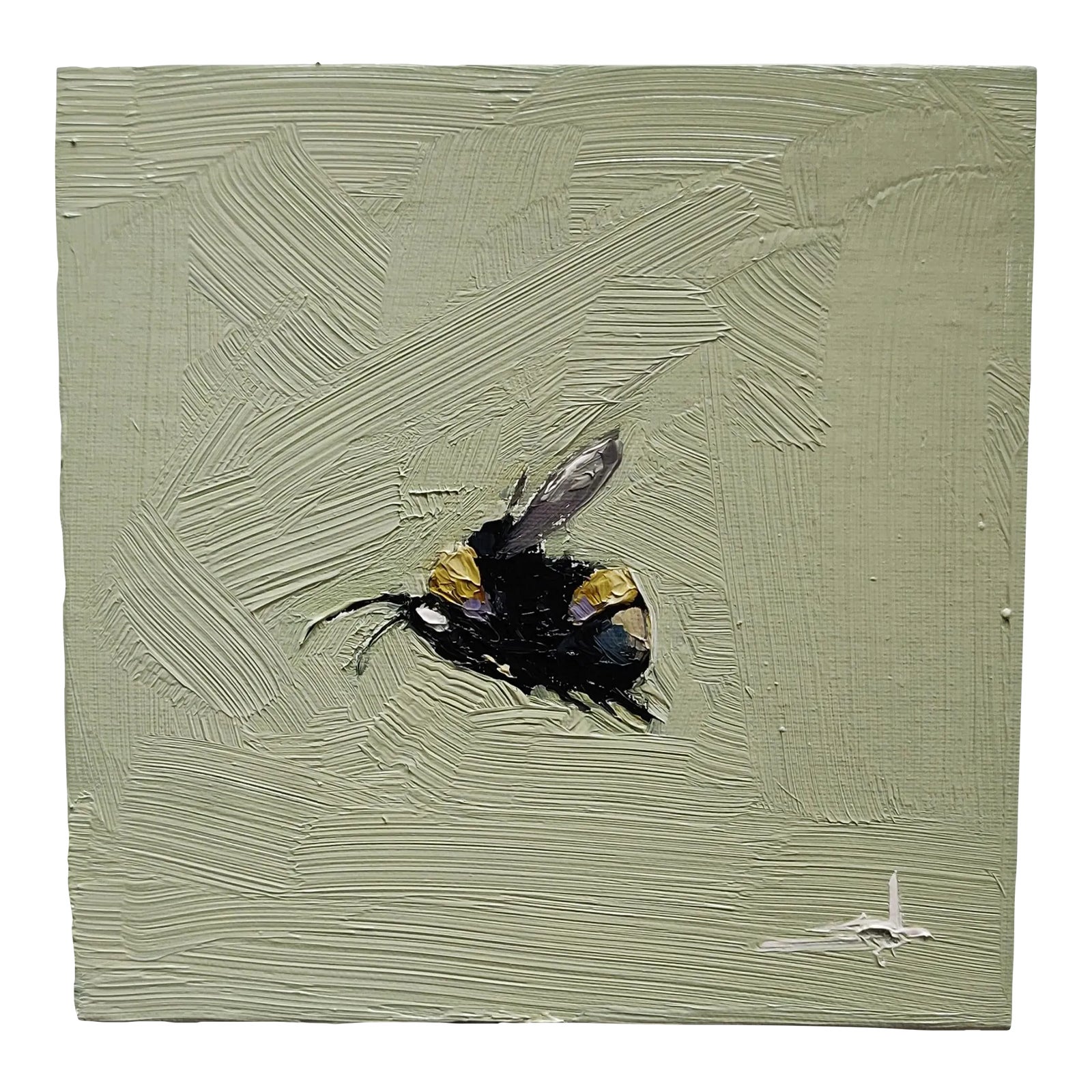 Bumble Bee Oil Painting | Chairish