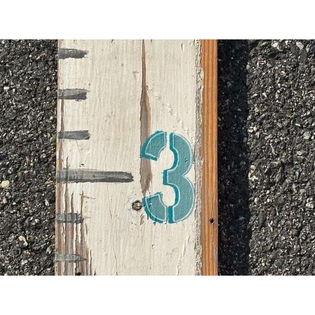 Early 20th C. Hand-Painted + Hewn Wooden Ruler / Height Measure | Chairish