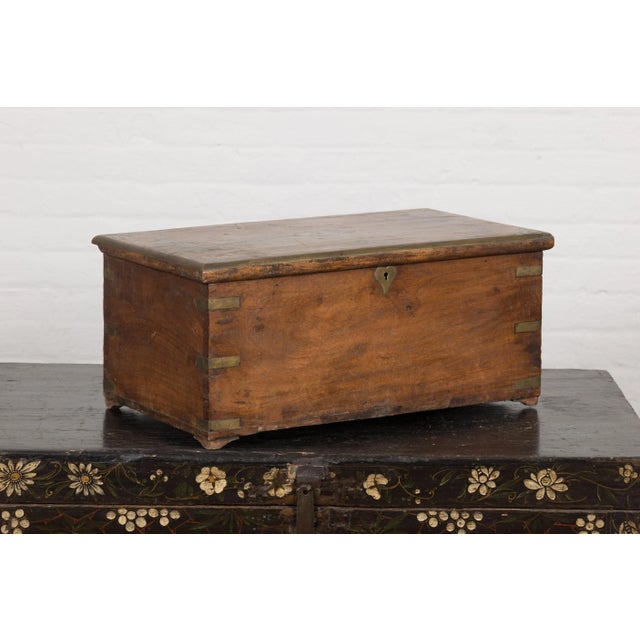 19th Century Antique Rectangular Wooden Storage Chest | Chairish
