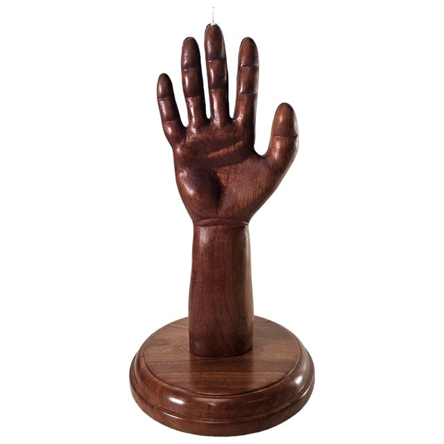 Hand Carved Male Hands & Bird Pop Art Folk Sculpture | Chairish