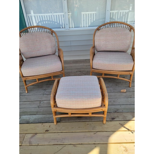 Mid 20th Century Ficks & Reed Rattan Lounge Set - 3 Pieces | Chairish