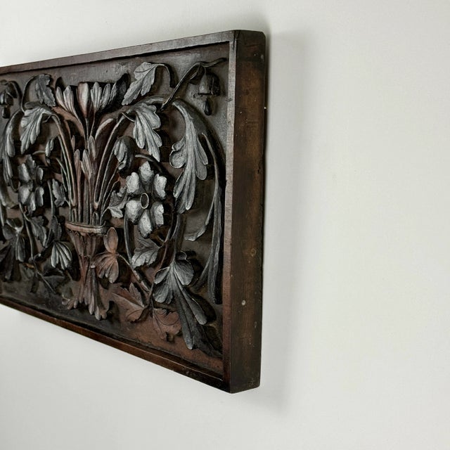 19th Century Antique English Ornate Hand Carved Floral Wall Decor ...