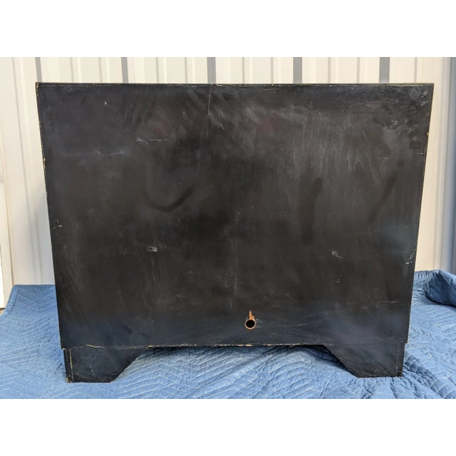 Late 20th Century Asian Black Lacquer Hand-Painted Chinoiserie Granite ...