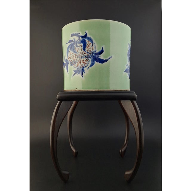 Chinese Porcelain Pomegranate Reward Bitong | Chairish