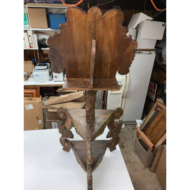 1970s Spanish Colonial Style Hand Carved Book Stand | Chairish