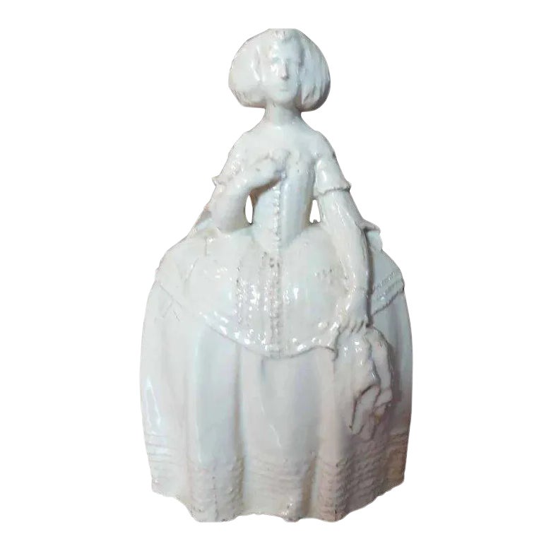 19th Century English Pottery Elizabethan Woman Figure | Chairish