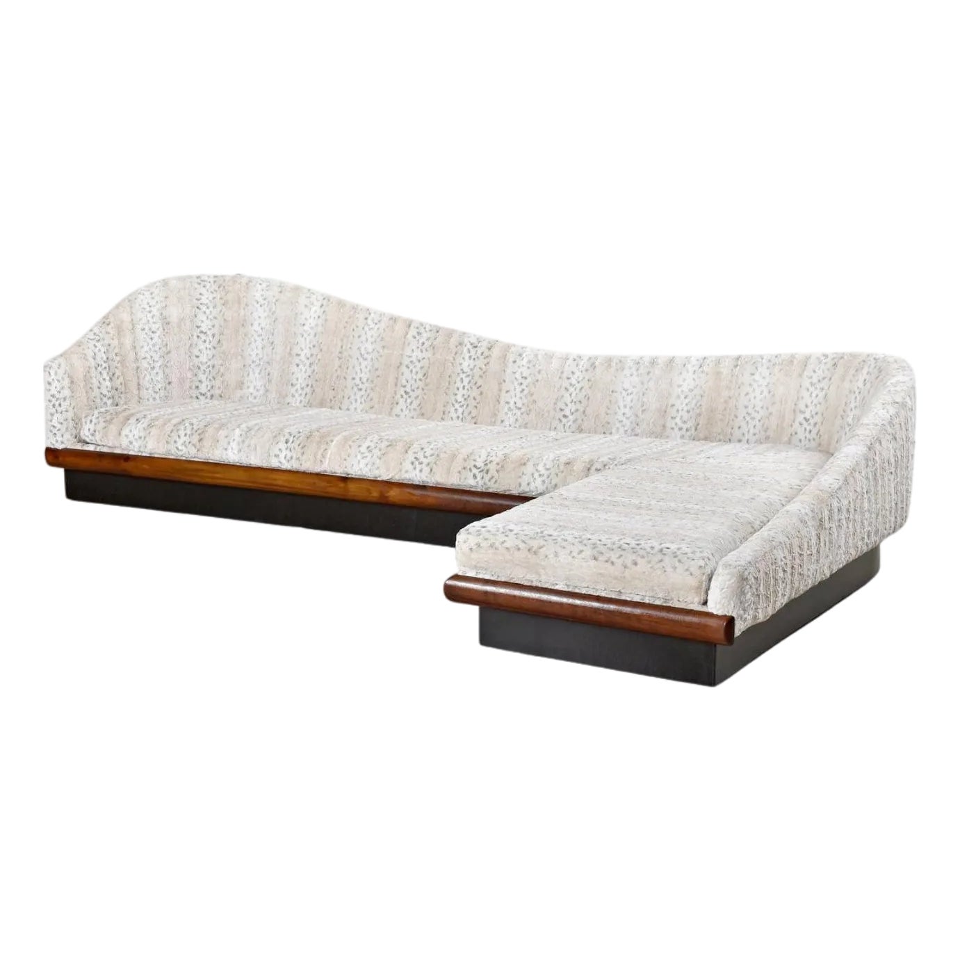 Adrian Pearsall Cloud Sofa Sectional Restored in Faux Fur Snow Leopard ...