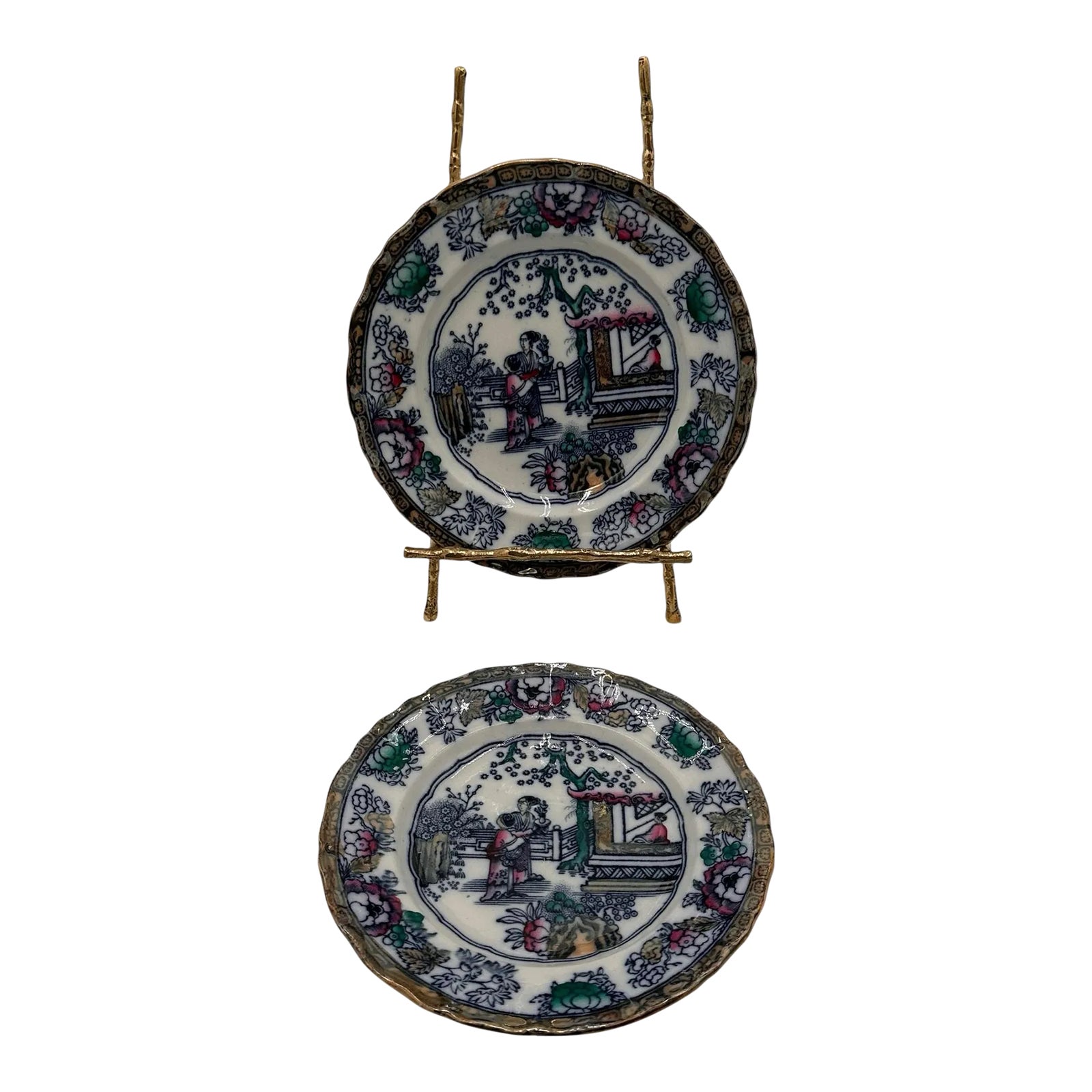 Pair of Mid 19th Century W Adams & Co Small Plates - Chinese Ching ...