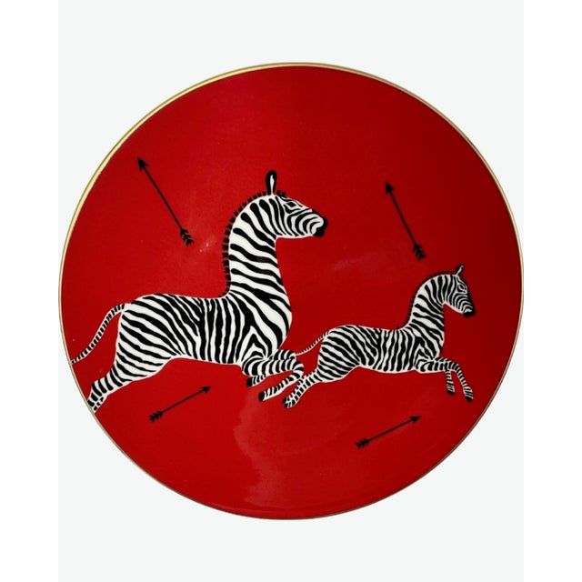 1990s Lenox Scalamandre Red Zebras Salad Plates- Set of 6 | Chairish