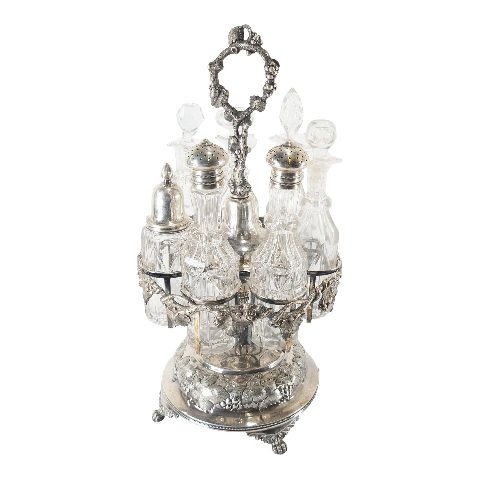 19th Century American Southern Coin Silver Cruet Set by E & D Kinsey of ...
