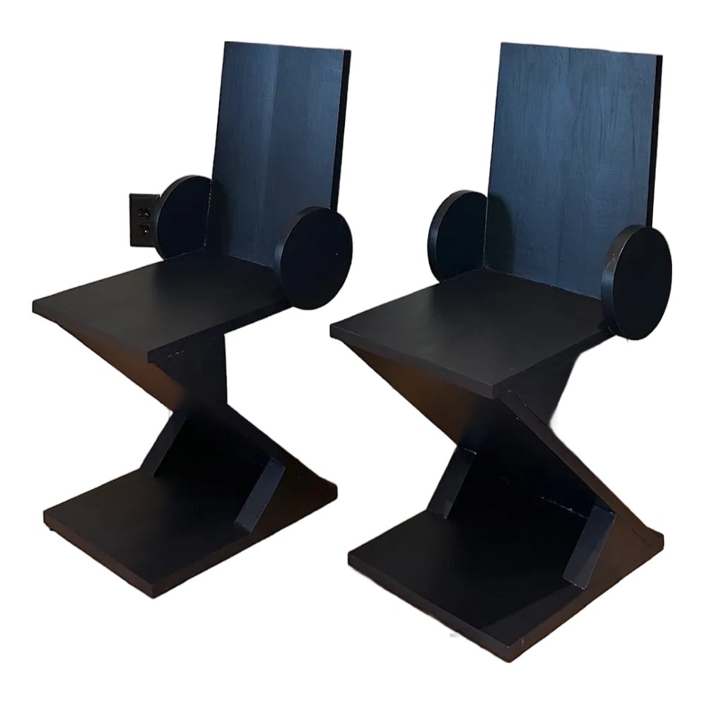 1980s Reproduction "Z" Chairs - Set of 2 | Chairish