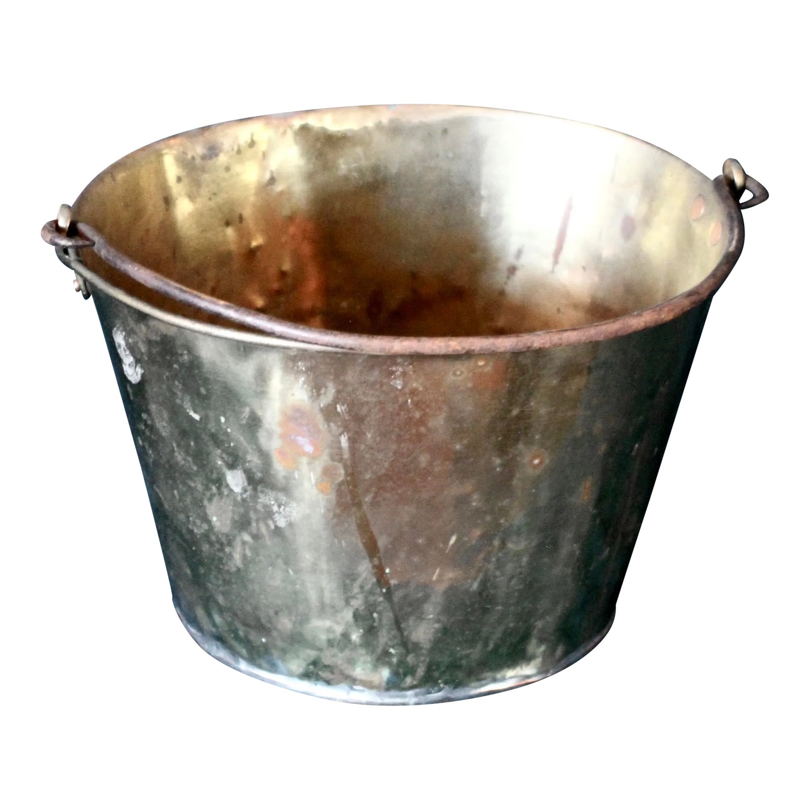 19th Century Brass Apple Butter Bucket | Chairish