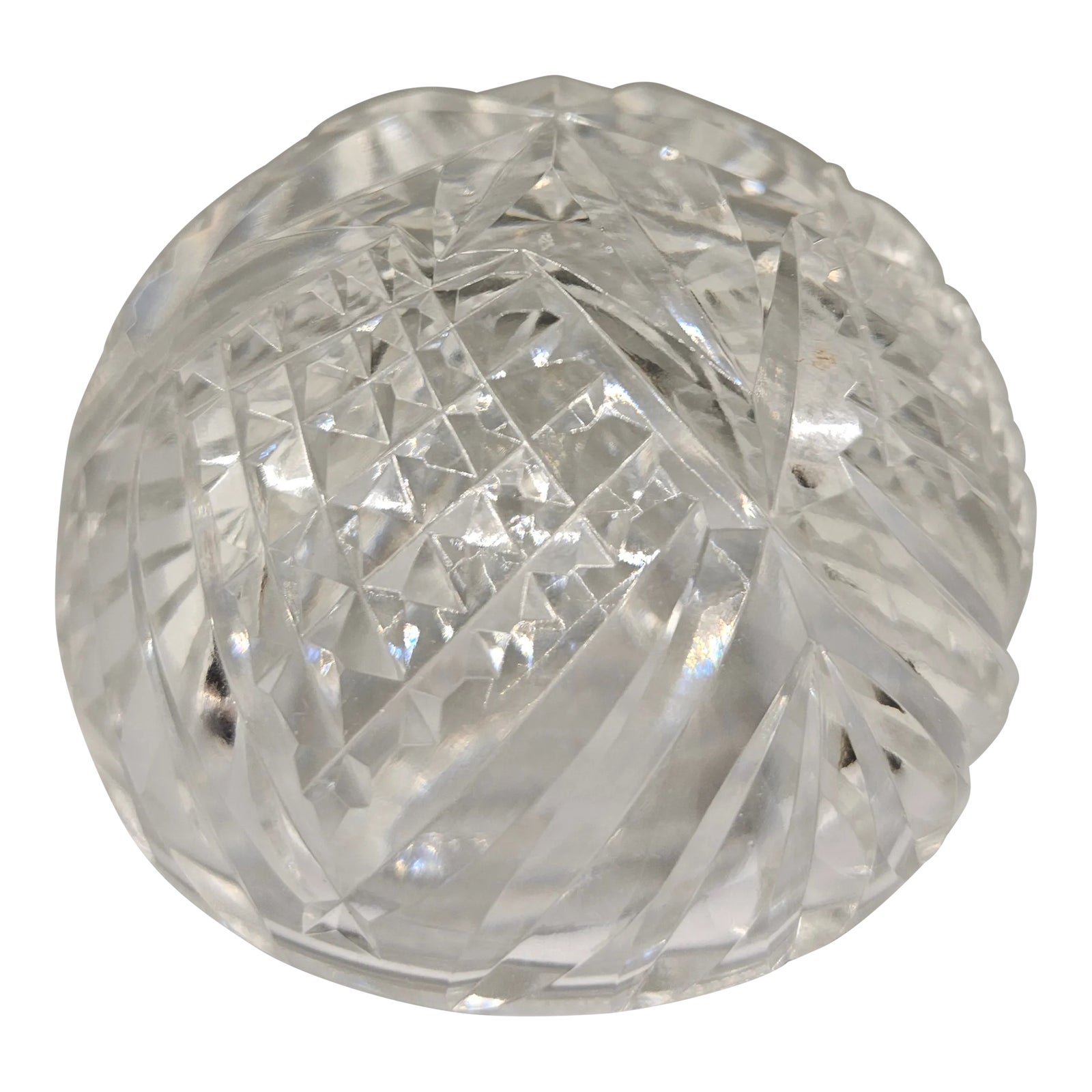 Vintage Waterford Cut Crystal Hollow Dome Paperweight, 2 1/4" | Chairish
