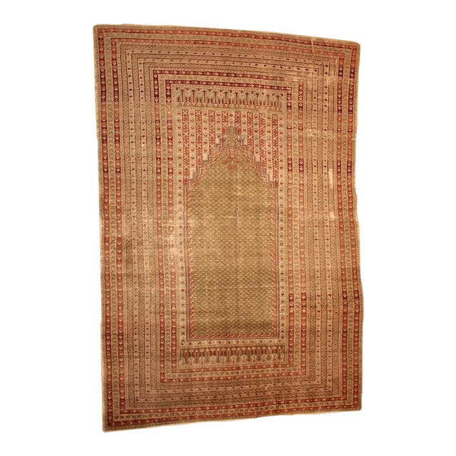 1870s Handmade Antique Turkish Ghurdes Prayer Rug | Chairish