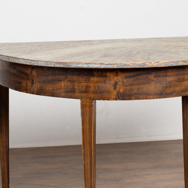 Pair, 19th Century Swedish Painted Demilune Console Tables | Chairish