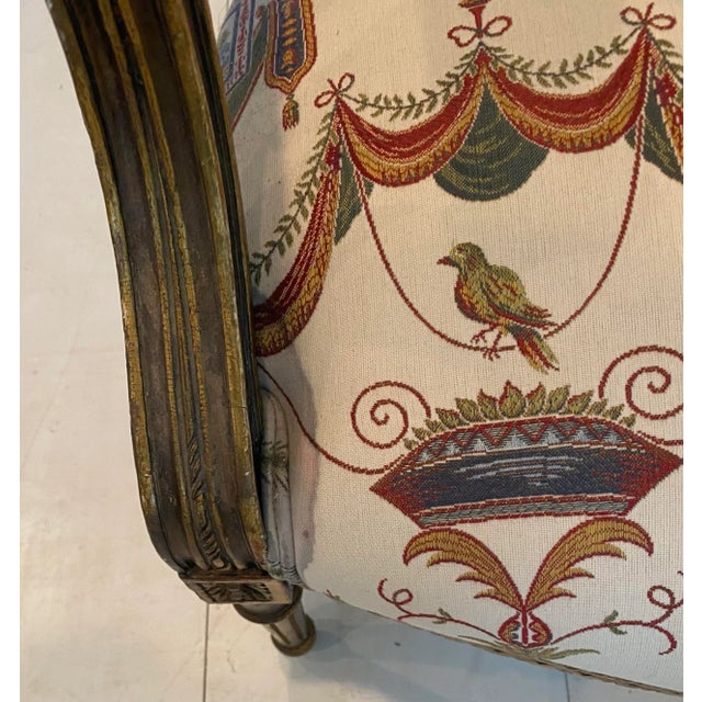 1910s Louis XIV Arm Chair in Scalamandre Fabric | Chairish