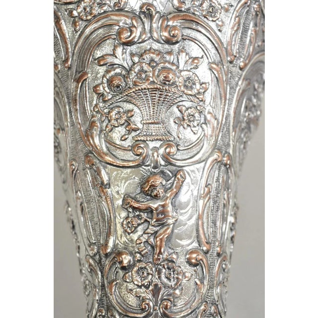 Antique English Victorian Repousse Silver Plated Cherub Vase Brides ...