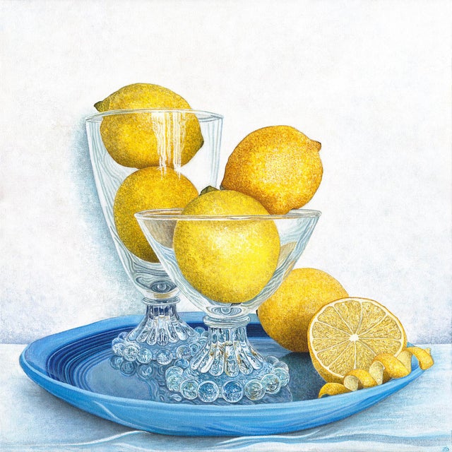 "The Mini Lemons" Realist Still Life Giclée Art Print in White Frame ...