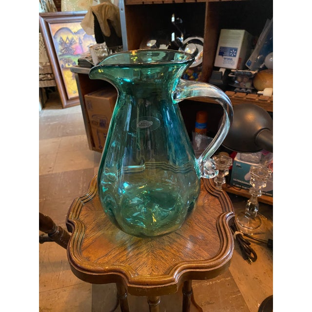 1960s Blenko Green Glass Pitcher | Chairish