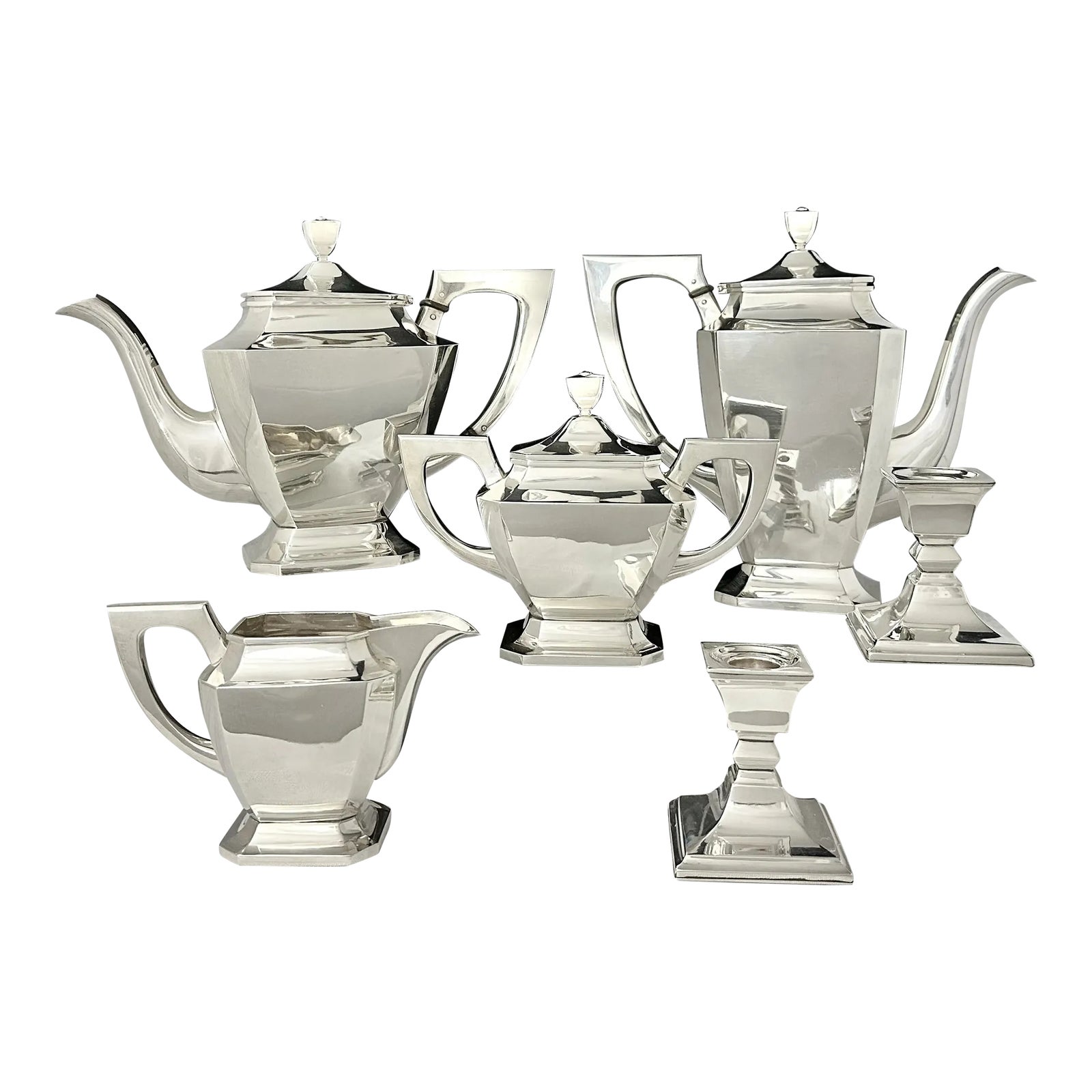Mid 20th Century Sterling Silver Tea & Coffee Set 950/1000 Silver Tea ...