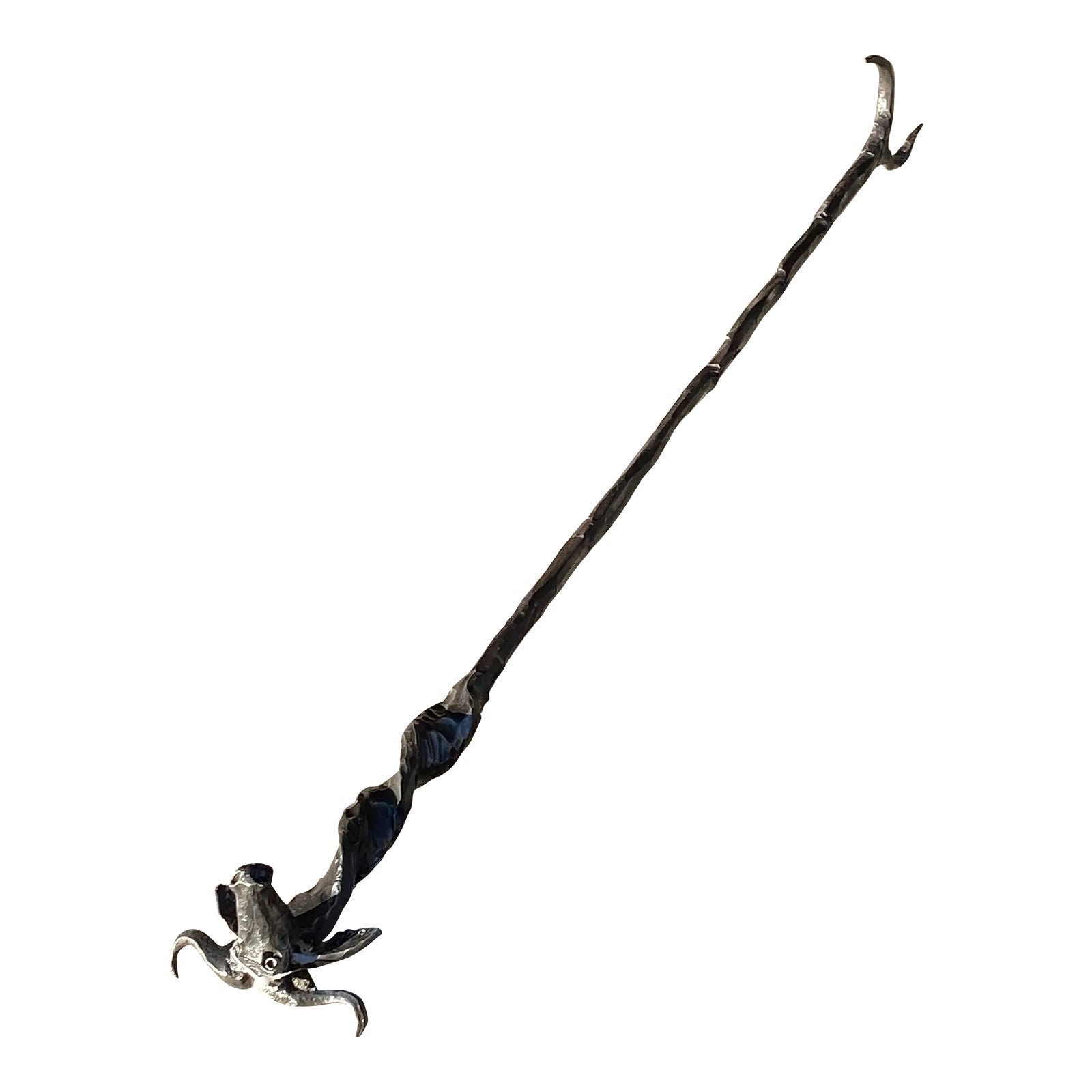 Late 20th Century Wrought Iron Bull Poker | Chairish