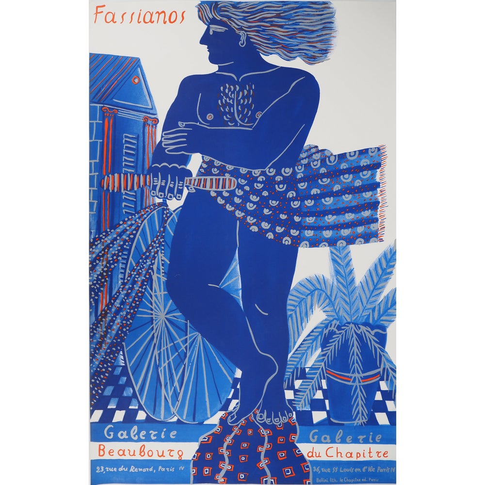 Alekos Fassianos, Cyclist in the Wind, Original Lithograph | Chairish