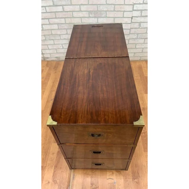 1960s Vintage Mid Century Modern Campaign Style Lift Top 3 Drawer ...