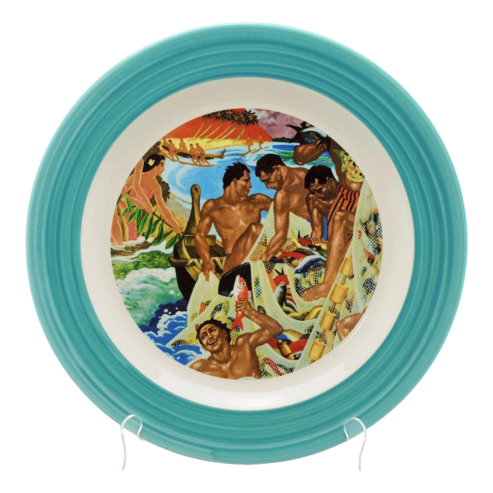 1980s 16" Eugene Savage "Festival of the Sea" Serving Platter, Lynn ...