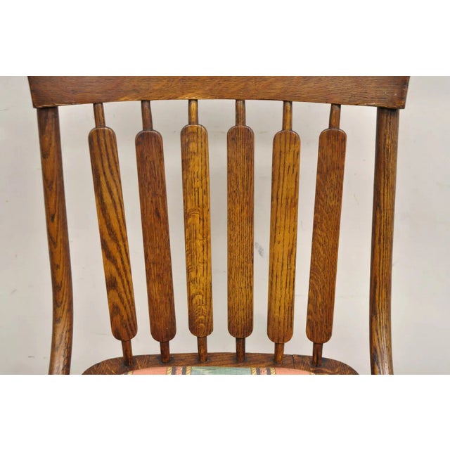 Early 20th Century Antique Mission Arts & Crafts Oak Bentwood Slat Back ...