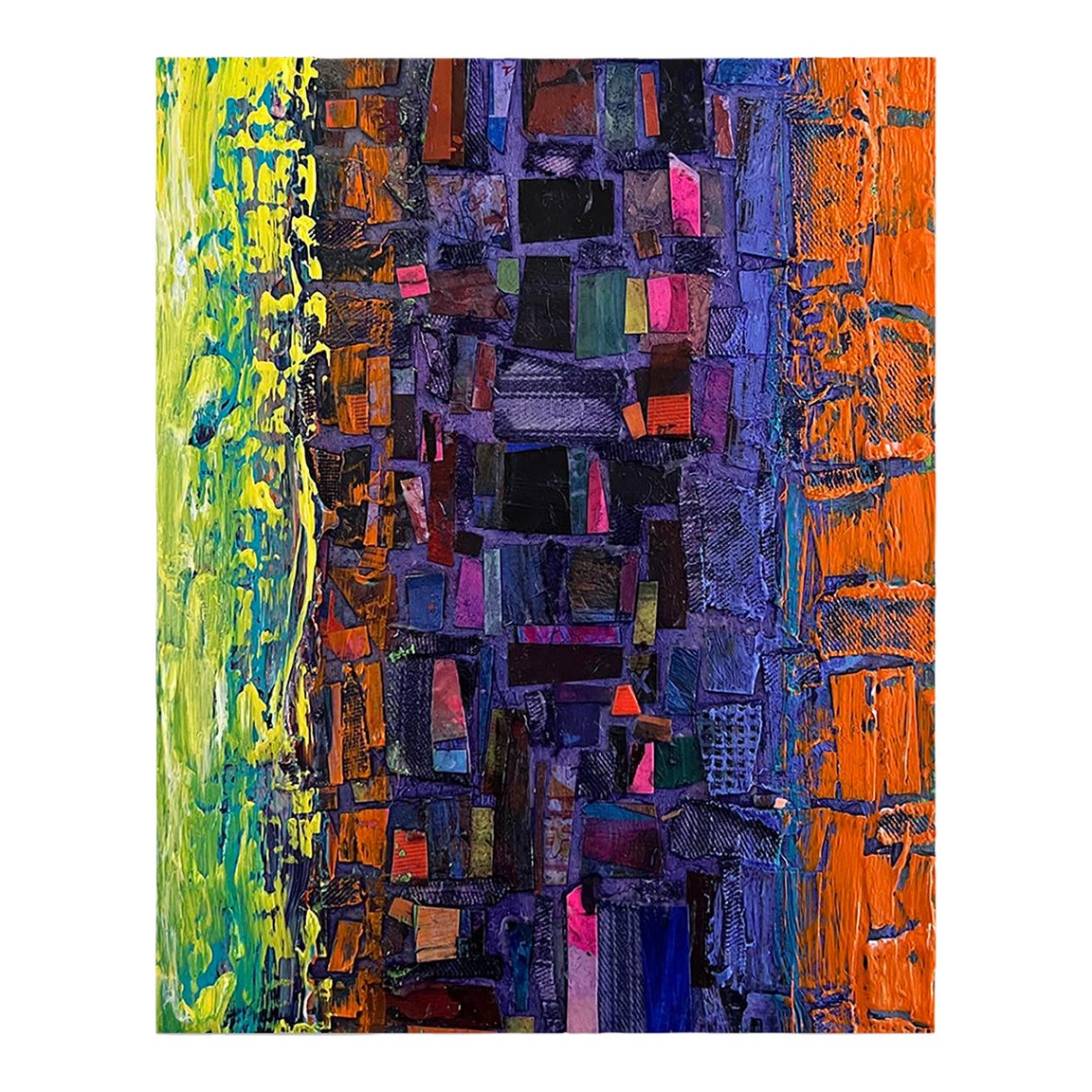 Contemporary Abstract Collage on Wood Painting "After" by Deanna Sirlin ...