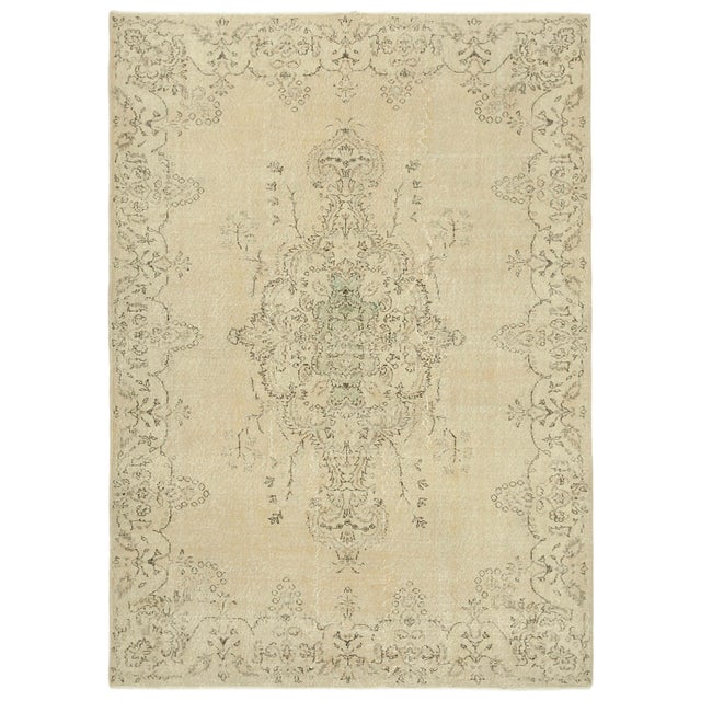 Vintage Turkish Beige Area Rug | Chairish