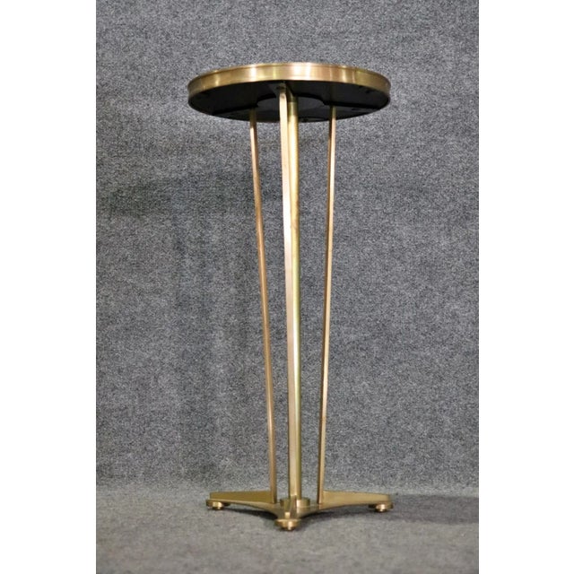 Small Mirror Top Brass Art Deco Style Gueridon End Table | Chairish