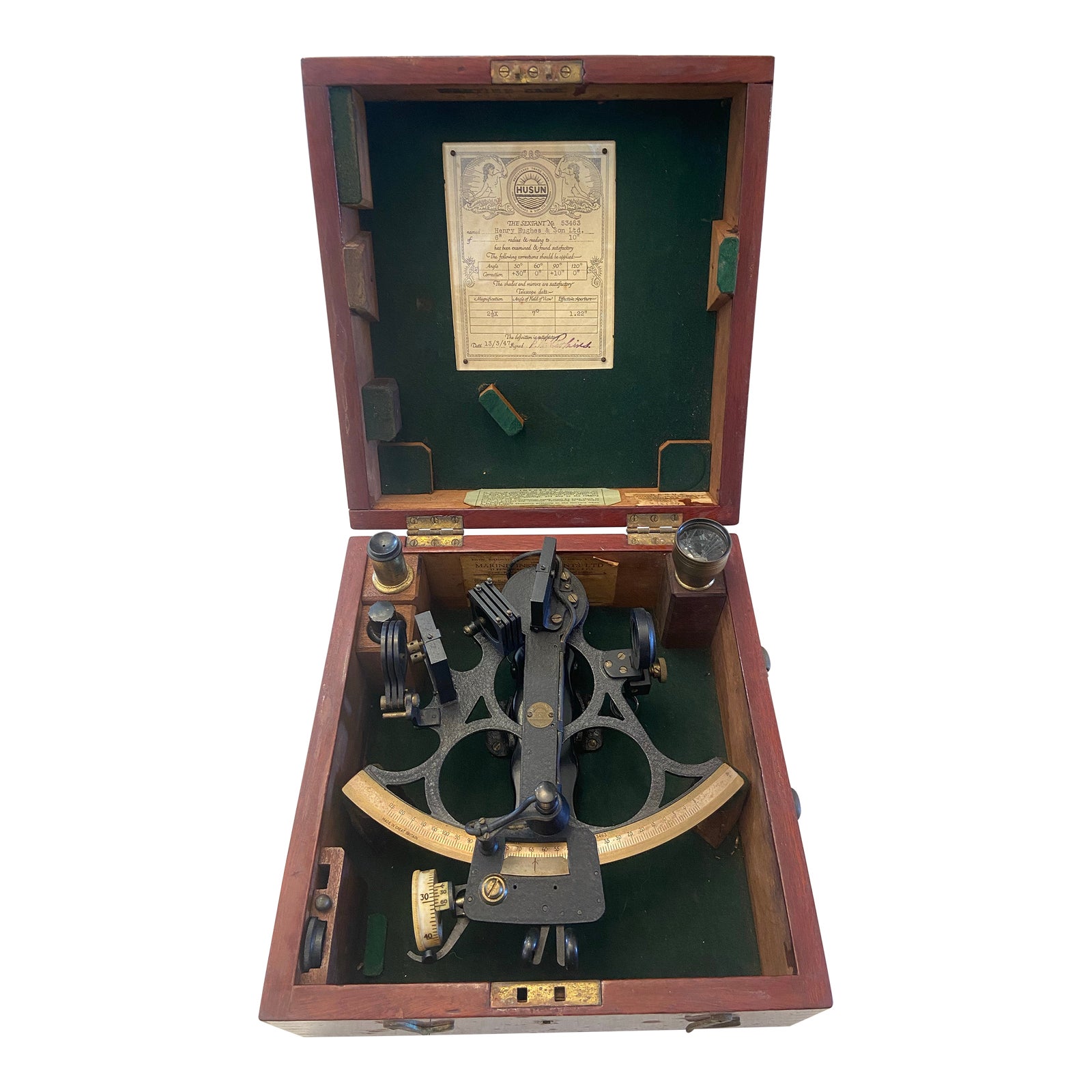 Vintage Nautical Maritime Ship's Navigational Sextant Husun 1942 Hughes ...
