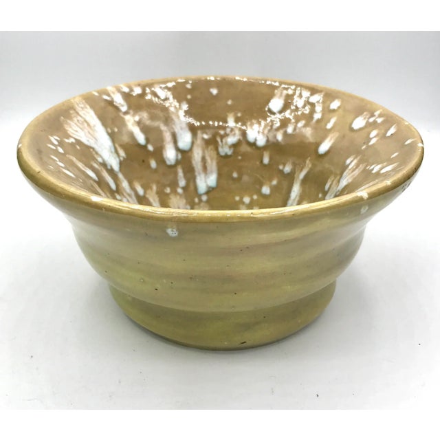 Modern Speckled Signed Studio Pottery Bowl | Chairish
