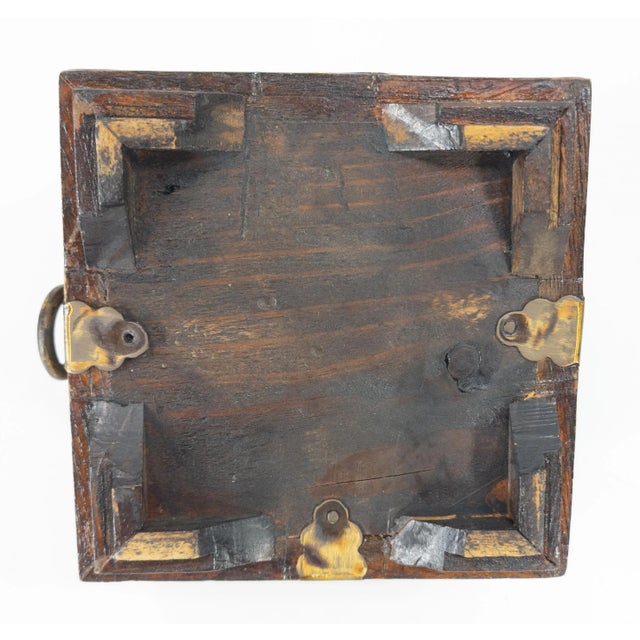 20th Century Chinese Brass Mounted Wood Casket Box Chairish