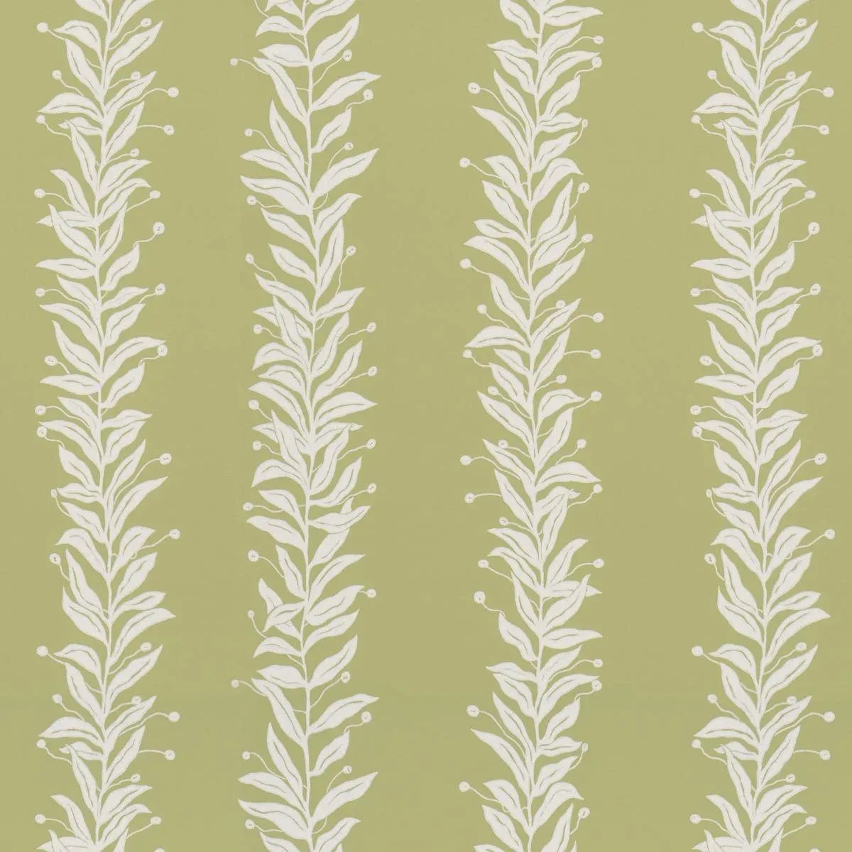 Schumacher x Marian Mcevoy Tendril Stripe Wallpaper In Olive | Chairish