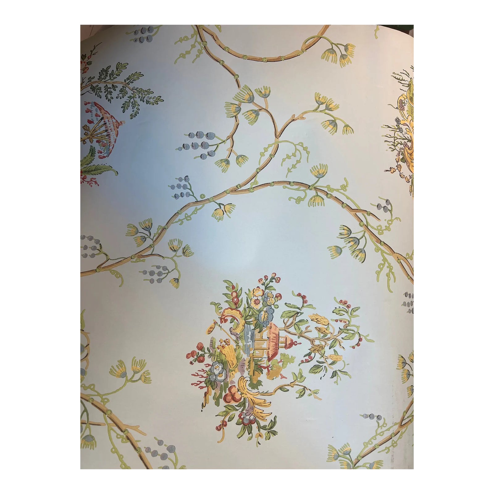 Zoffany Double Euro Roll Toile in Blues and Green | Chairish