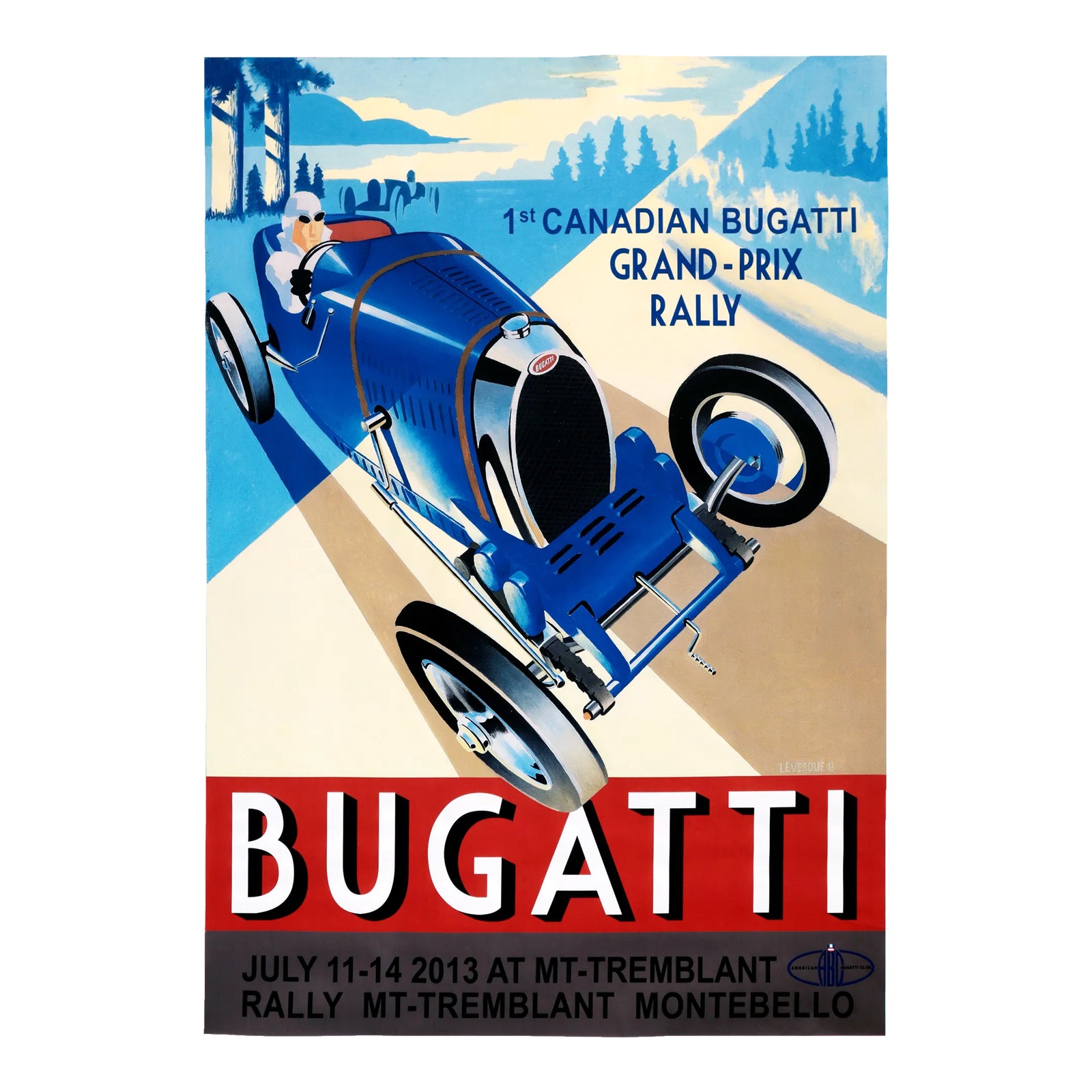 2013 Contemporary Canadian Poster - Bugatti Rally | Chairish