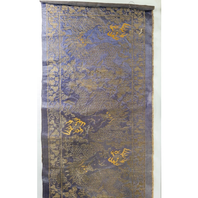 19th Century Chinese Qing Dynasty Silk Brocade Panel With Dragons ...